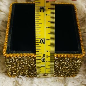 Other | Bejeweled Gold Beaded Trinket Box | Poshmark